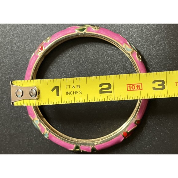 Jiu Long Xing | Jewelry | Jiu Long Xing Hot Pink Turtle Enameled Bangle ...